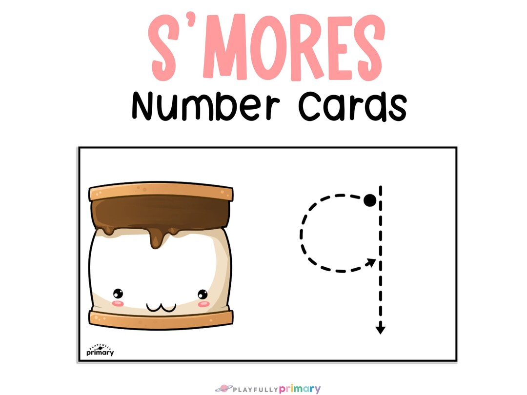 Number Tracing Smores Numbers Flashcards, Camping Preschool Theme ...