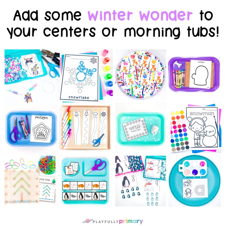 Fine Motor Winter Unit Study Preschool Printables, January Montessori ...