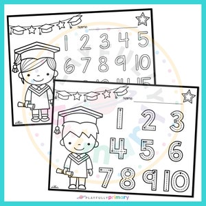 Kindergarten Graduation Coloring Sheets, Preschool Number Tracing ...