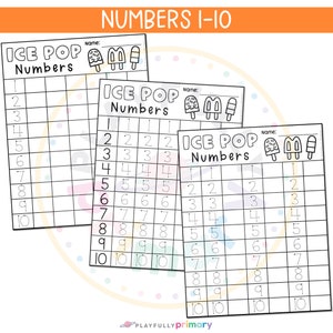 Popsicle Handwriting Worksheets, Ice Pop Alphabet Worksheet, Number ...