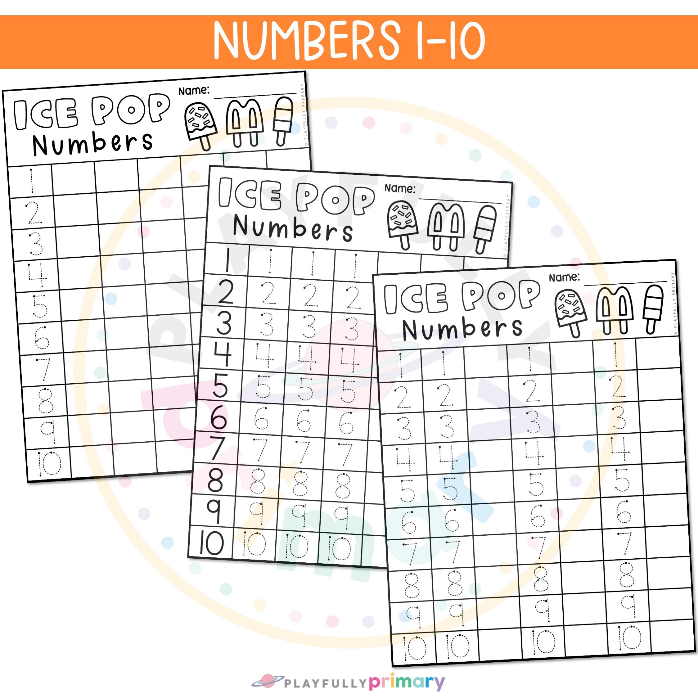 Popsicle Handwriting Worksheets, Ice Pop Alphabet Worksheet, Number ...