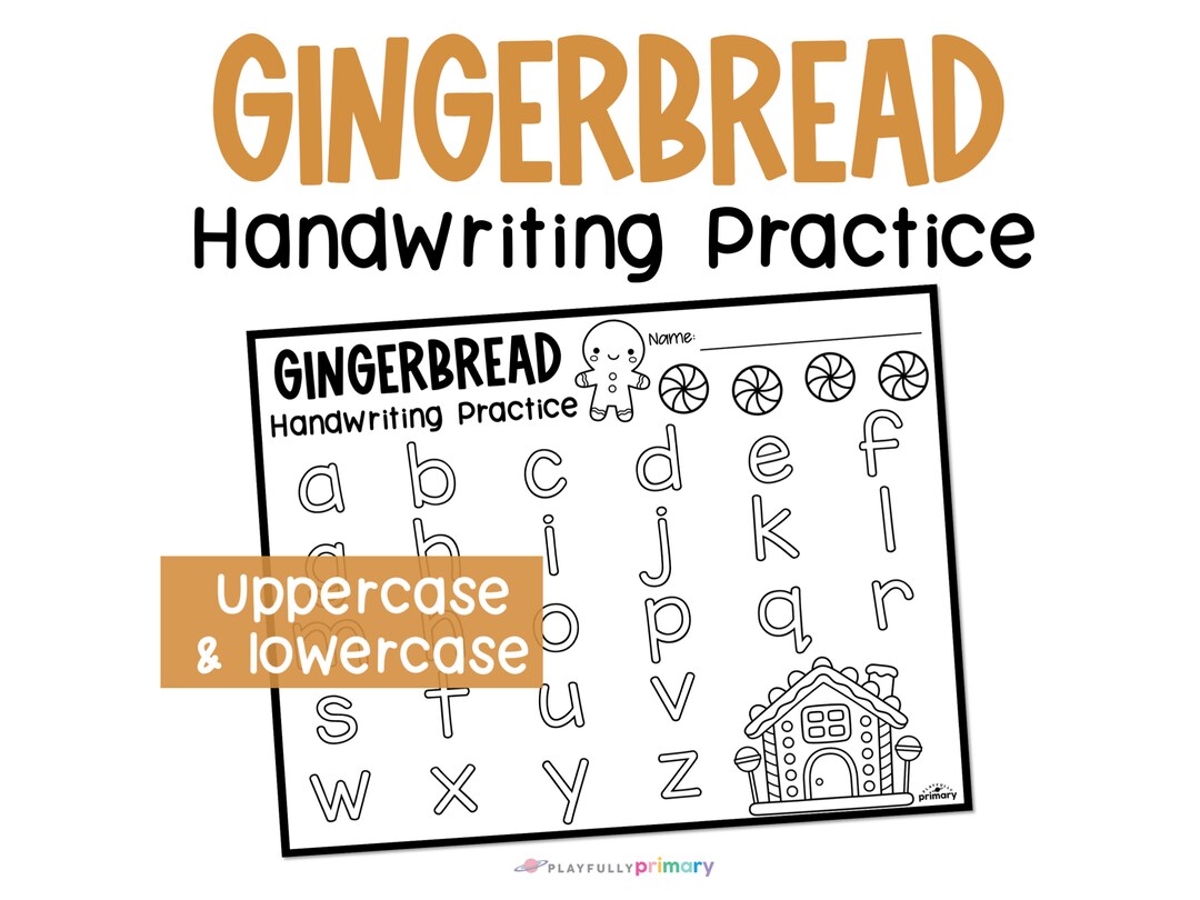 Gingerbread Man Coloring Page + Handwriting Practice for Kindergarten ...