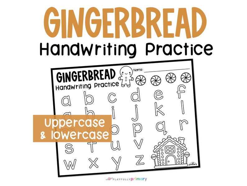 Gingerbread Man Coloring Page + Handwriting Practice for Kindergarten ...