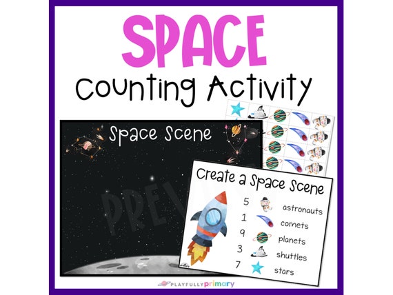 Space Counting Activity Preschool Kindergarten Homeschool - Etsy
