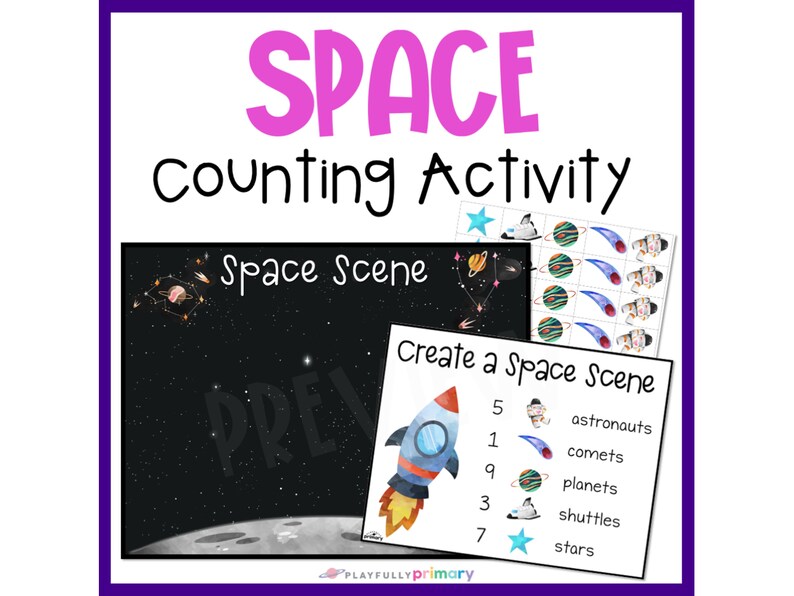 Space Counting Activity Preschool Kindergarten Homeschool - Etsy