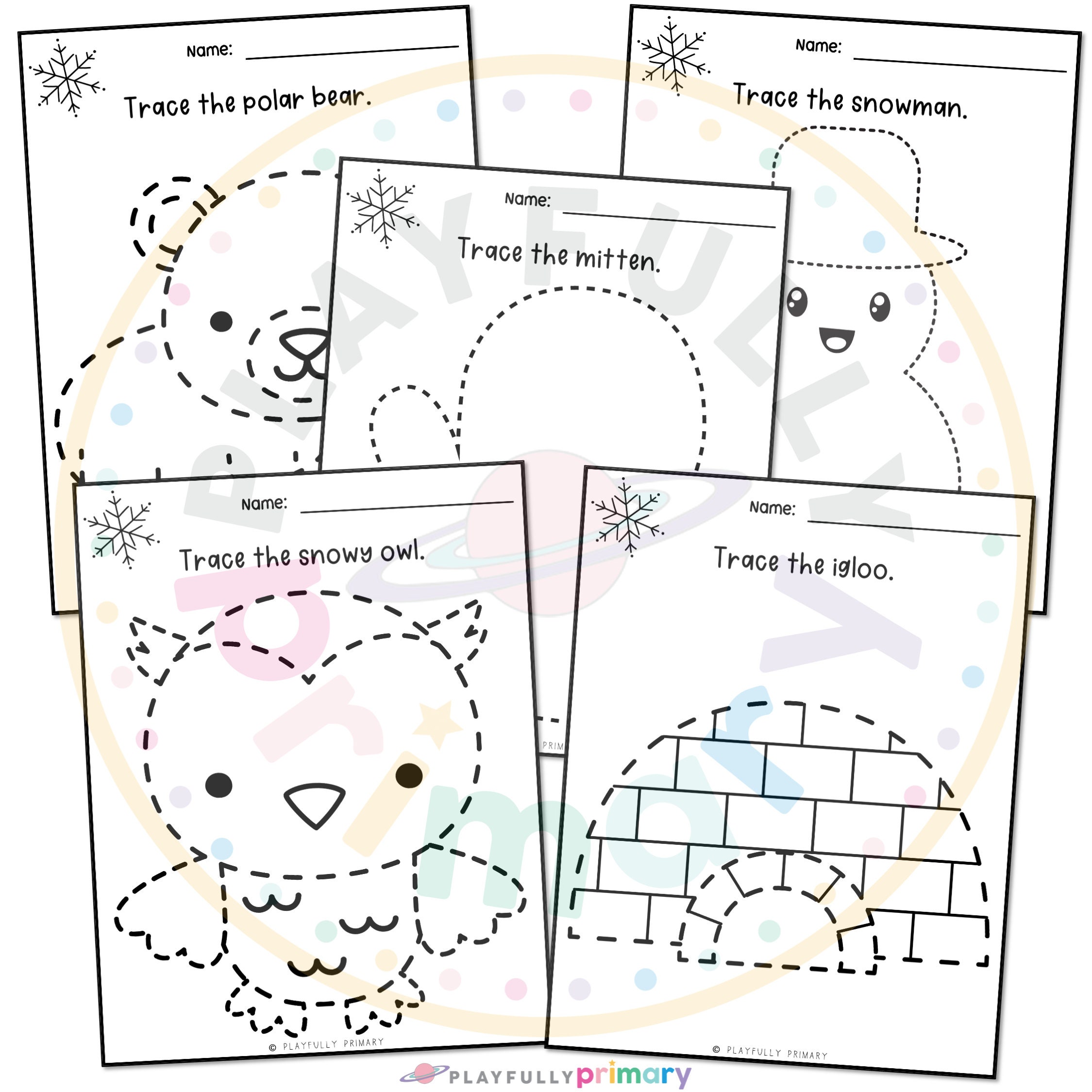Winter Tracing and Coloring Pages - Winter Fine Motor Activity ...