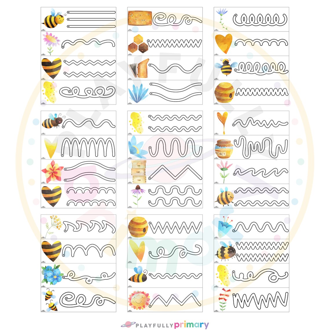 Prewriting Fine Motor Tracing Worksheets, Preschool Handwriting ...