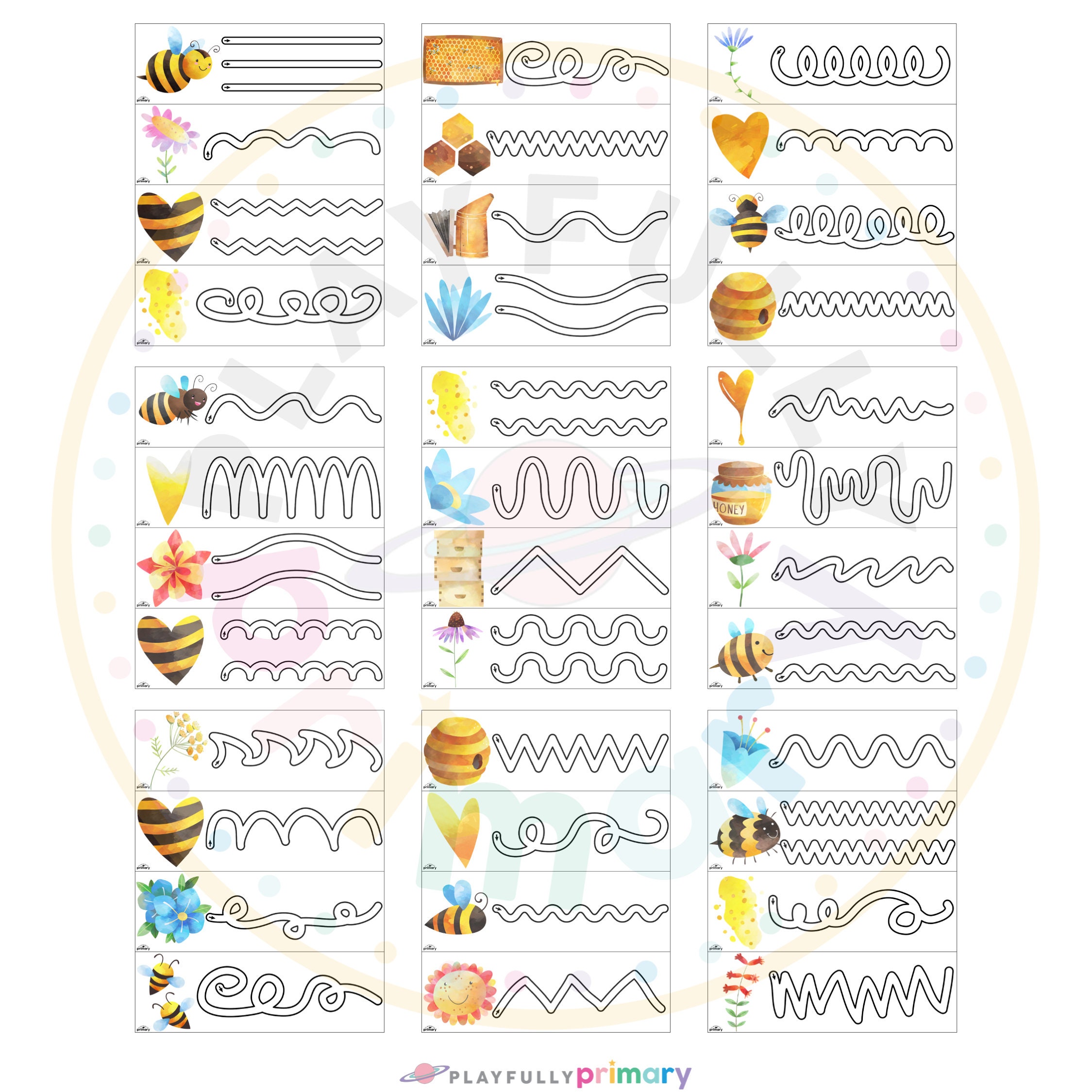 Prewriting Fine Motor Tracing Worksheets, Preschool Handwriting ...