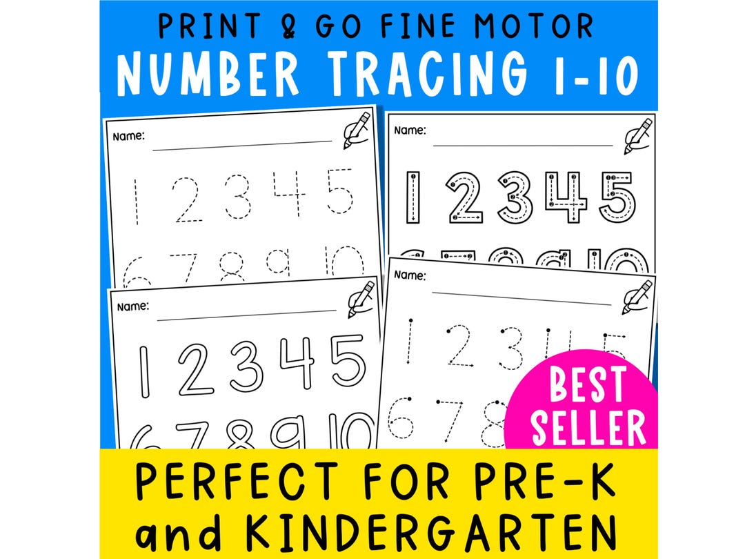 Number Tracing 1–10 Worksheets With Arrows | Printable Preschool ...