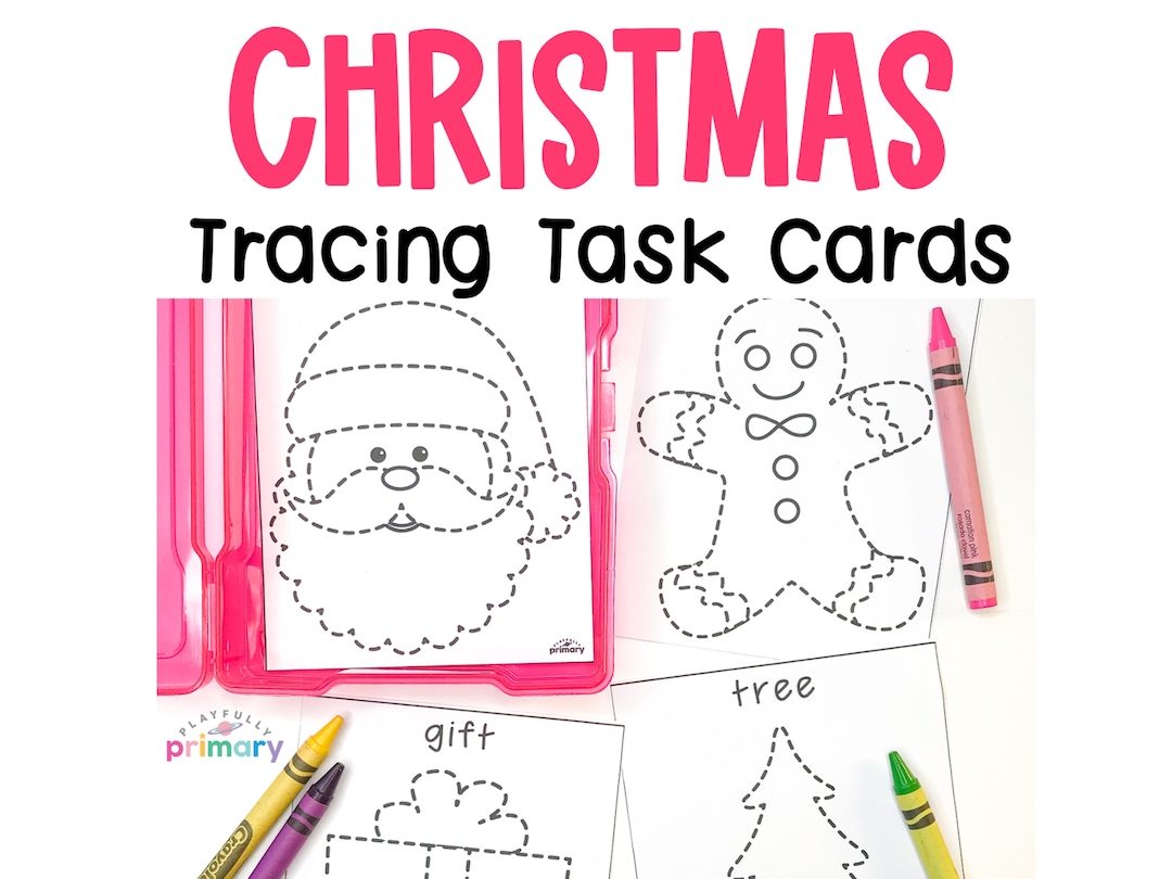 Christmas Tracing Sheets, Trace and Color Christmas Activity Pages - Etsy