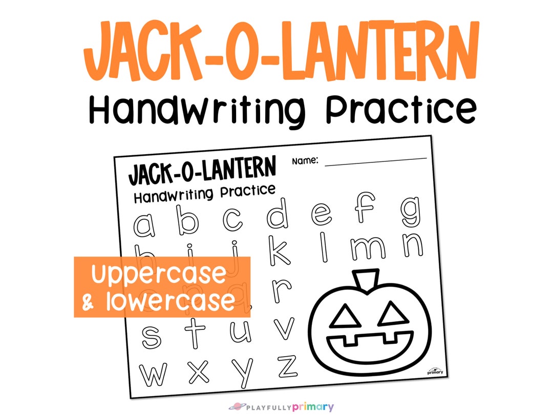 Jack-o-lantern Halloween Handwriting Practice - Halloween Alphabet ...