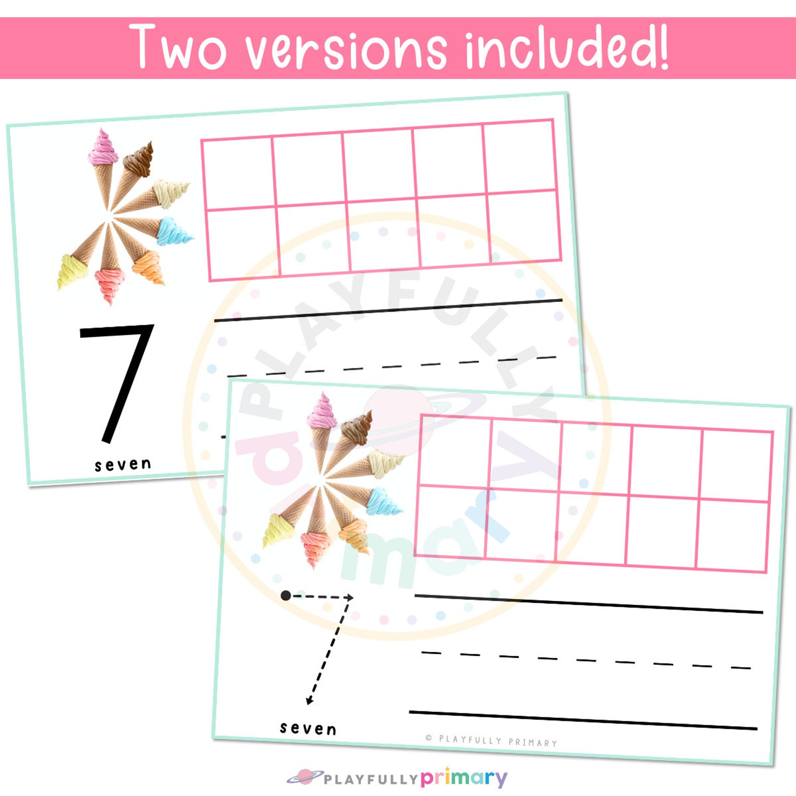 Ice Cream Activity, Preschool Summer Math, Summer Counting 1-10, Ice ...