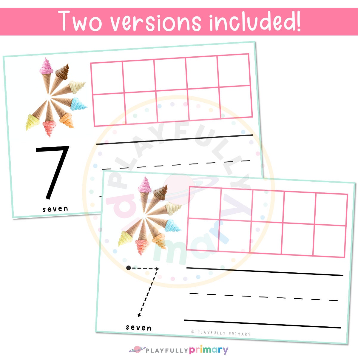 Ice Cream Activity, Preschool Summer Math, Summer Counting 1-10, Ice ...