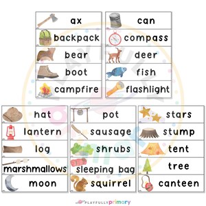 Camping Unit Study Vocabulary Cards, Kids Camping Activities, Camping ...