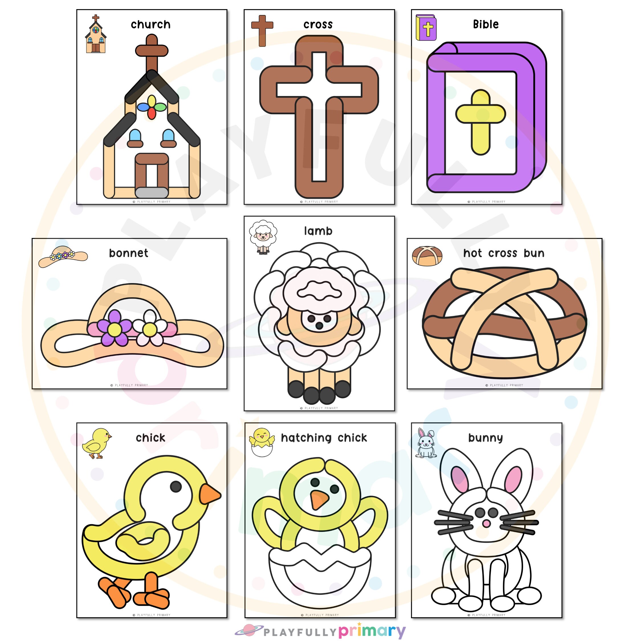 Easter Playdough Mats, Easter Basket Stuffers, Easter Basket Printable ...