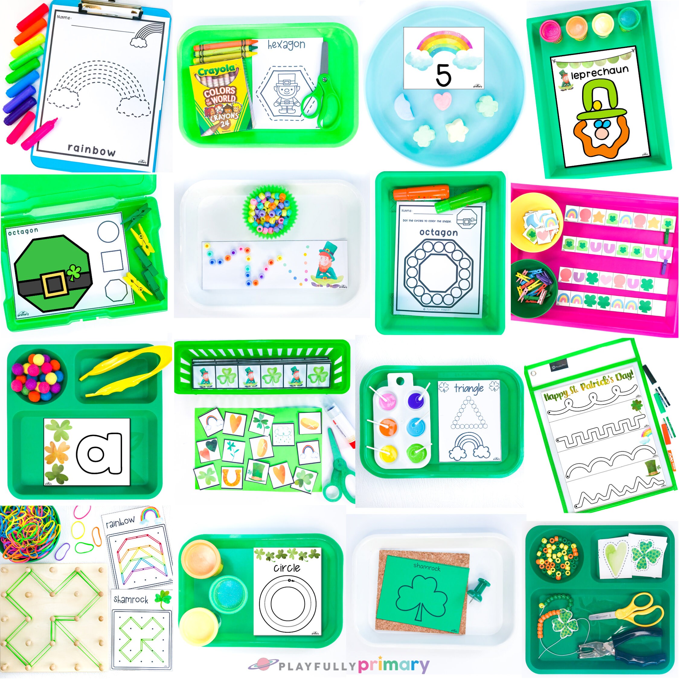 St Patrick's Day Fine Motor Activities | Preschool Scissor Skills ...