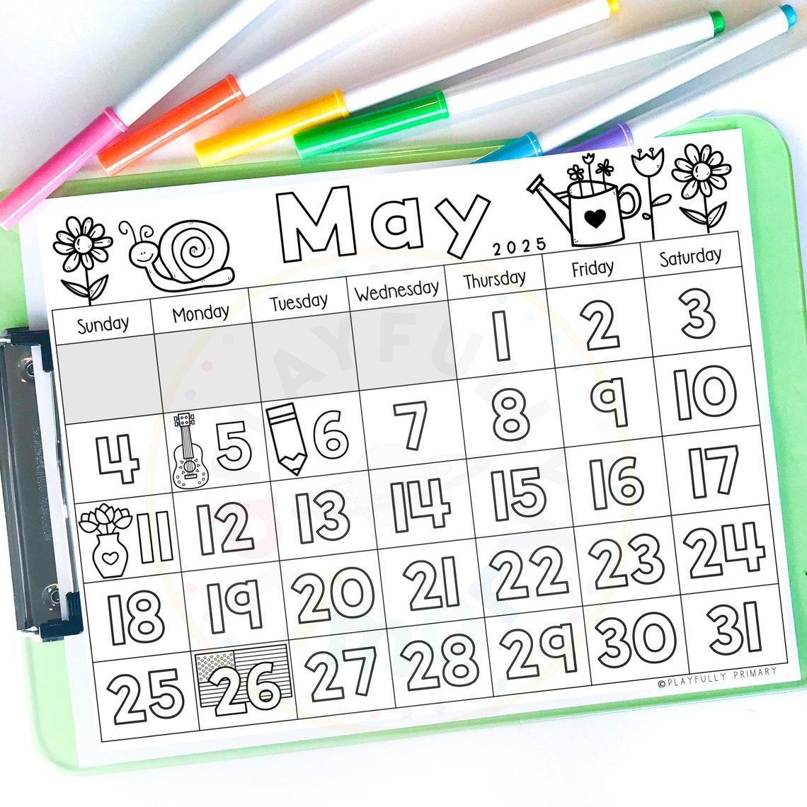 May Calendar 2025 Printable Calendar Tracing Worksheets, Kids Calendar ...