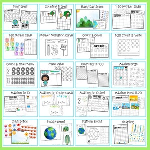 Earth Day Homeschool Printables Kindergarten Math, Reading, Writing ...