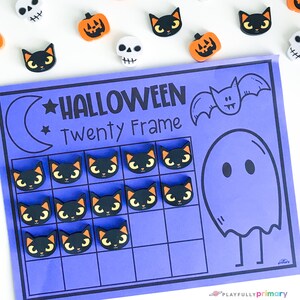 Halloween Mini Eraser Math Worksheets for Kindergarten Prek Preschool ...