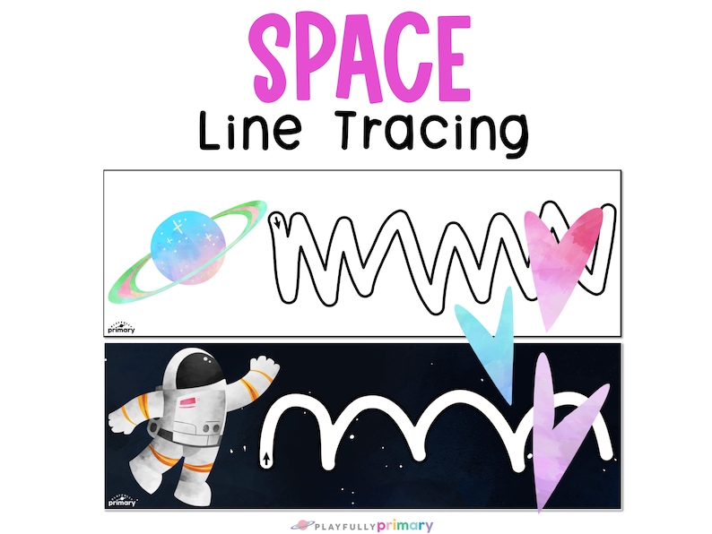 Space Preschool Pre-writing Skills Line Tracing Practice Pencil Control ...
