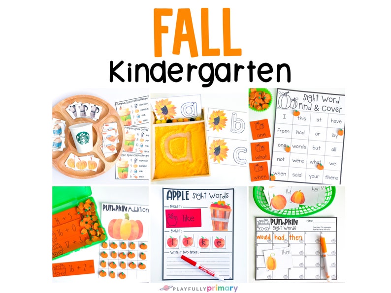 Homeschool Fall Activities Kindergarten Bundle, Fall Kindergarten ...