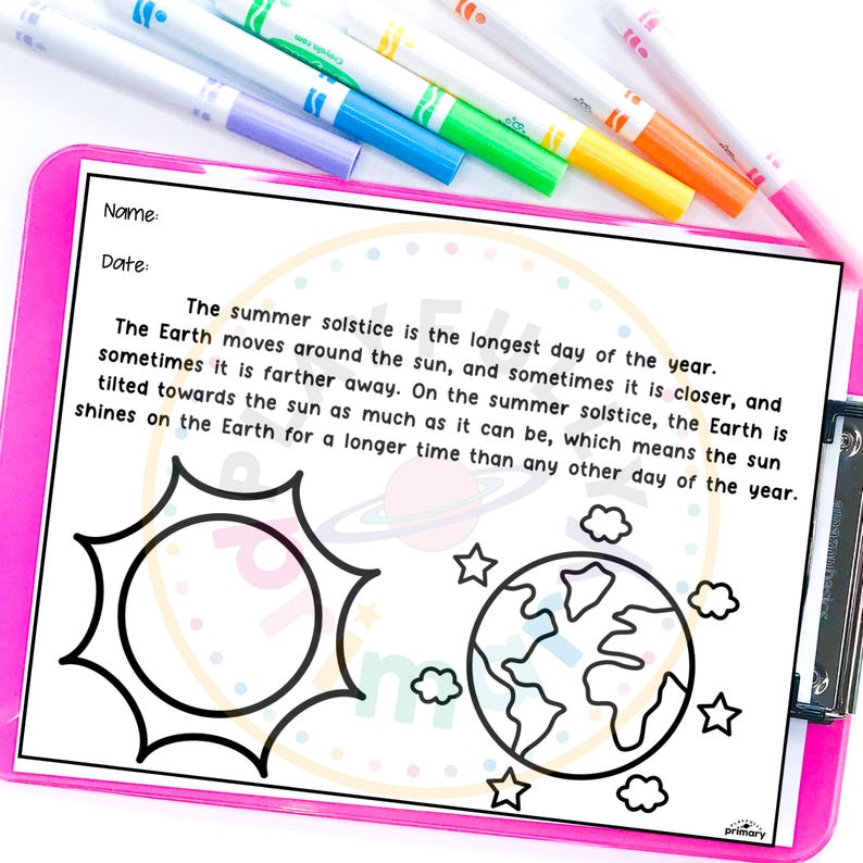Summer Coloring Pages for Kids, Kindergarten Coloring Book Digital ...