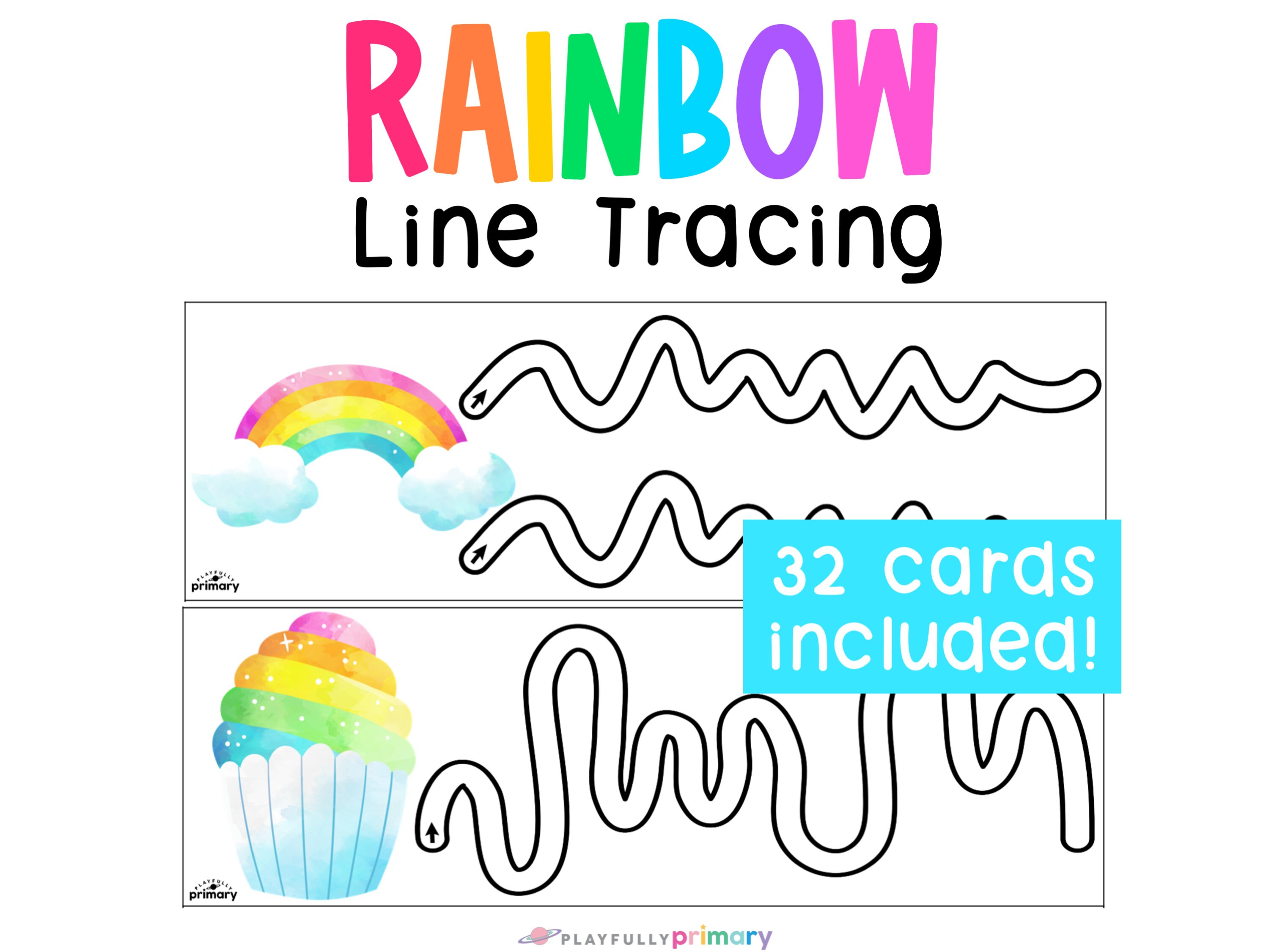 Rainbow Line Tracing Cards Preschool Rainbow Theme Activity Fine Motor ...