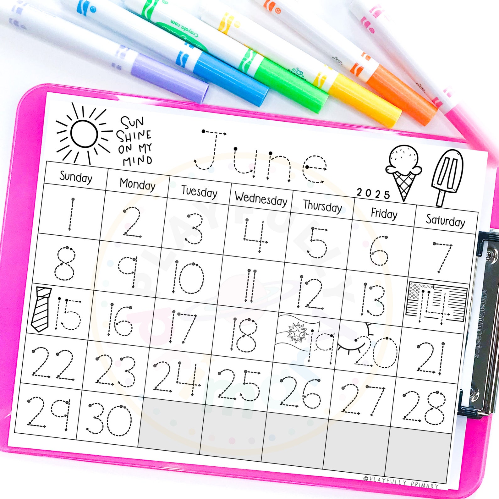 June Calendar 2025 Printable Calendar Tracing Worksheets, Calendar ...
