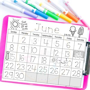 June Calendar 2025 Printable Calendar Tracing Worksheets, Calendar ...