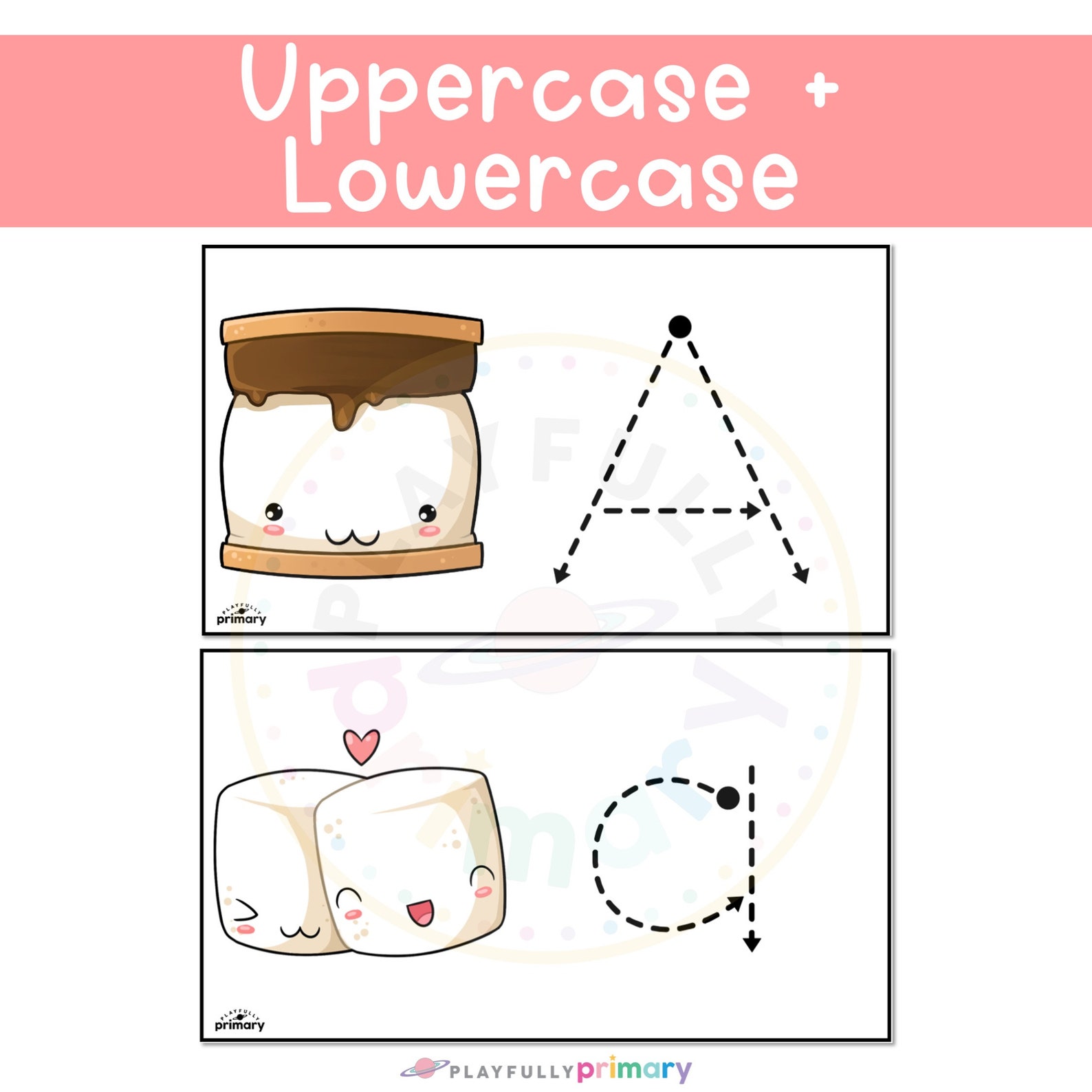 Letter Tracing Printable Smores, Alphabet Tracing Flashcards, Camping ...