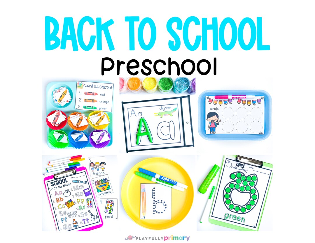 Preschool Activity Printable Back to School Theme, August + September ...