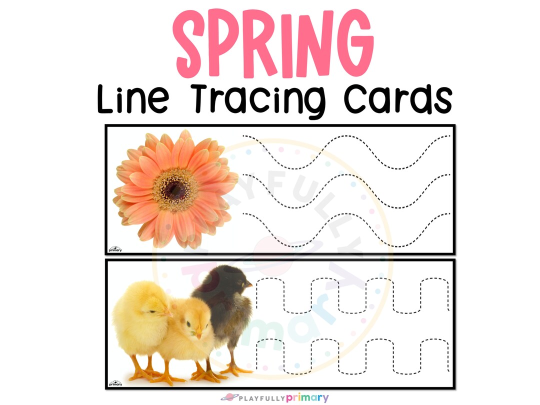 Spring Tracing Cards - Line Tracing Practice - Spring Fine Motor Skills ...