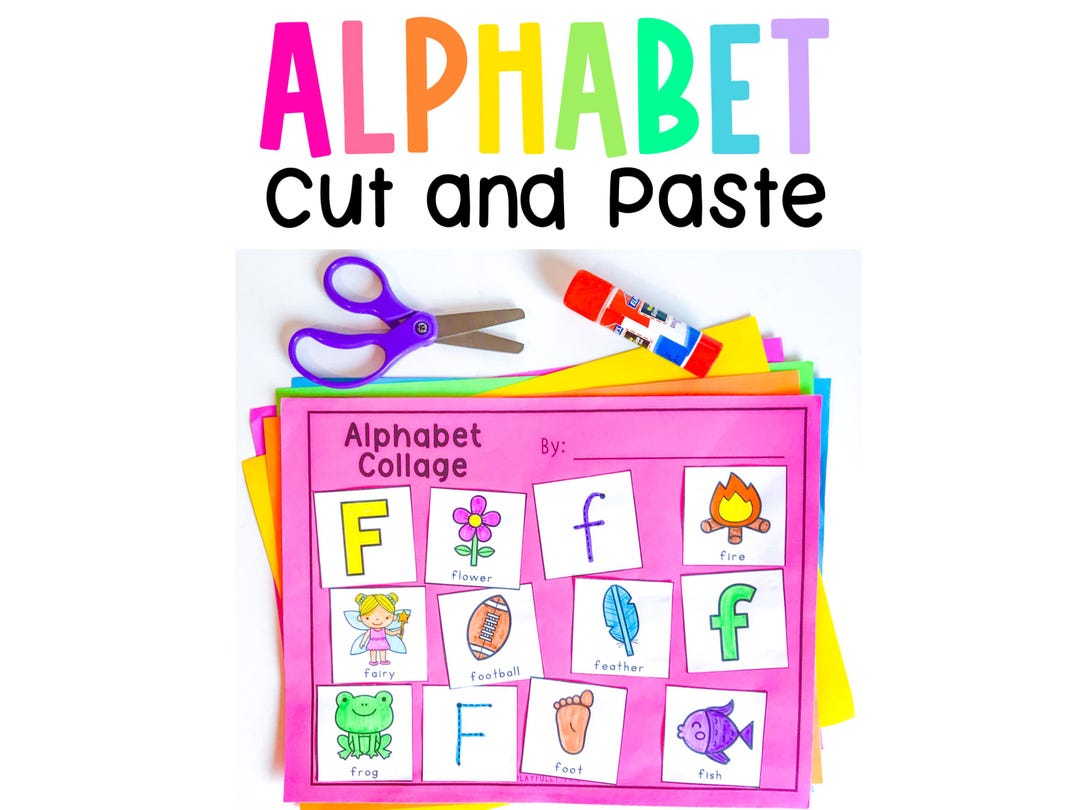 Alphabet Cut and Paste Activities | Beginning Sounds Phonics Scissor ...
