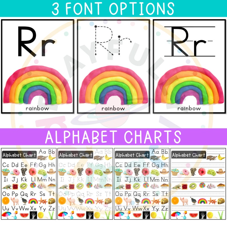 Alphabet Posters for Classroom Decor, Elementary Kindergarten Preschool ...
