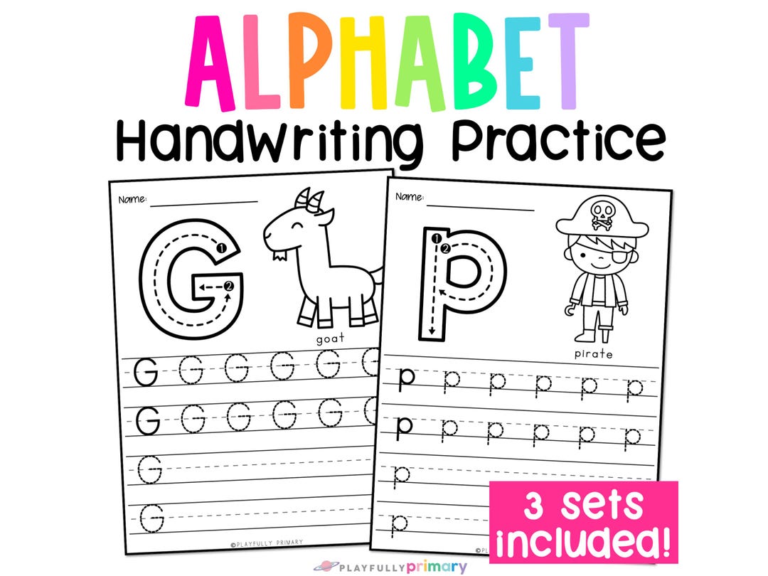 Handwriting Practice Worksheets for Kindergarten Preschool Prek ...