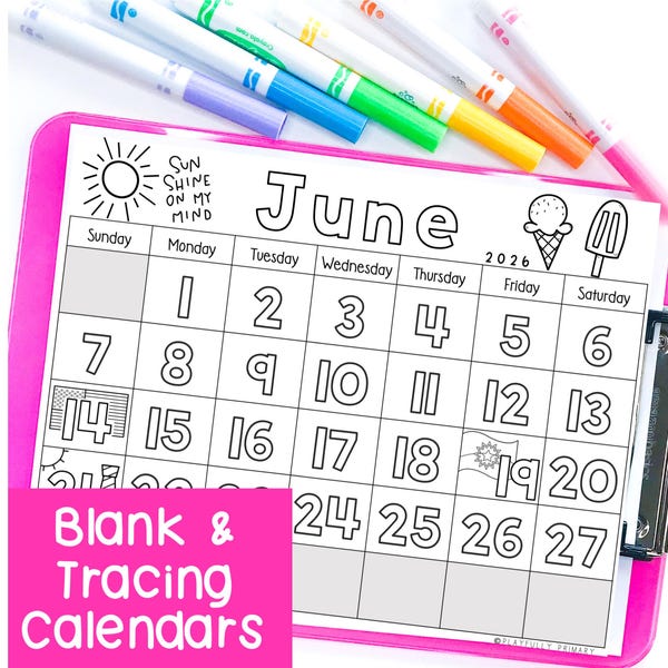 June Calendar - Etsy