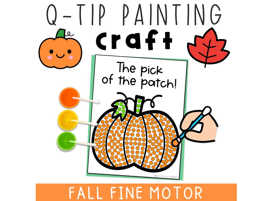 Fall Q-tip Painting Craft - Fine Motor Art for Preschool and ...