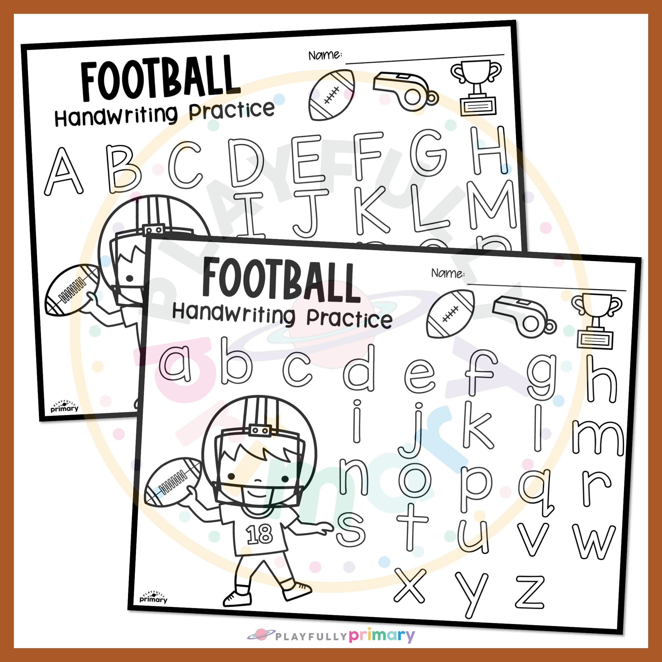 Football Alphabet Tracing Printable Handwriting Worksheet, Printable ...