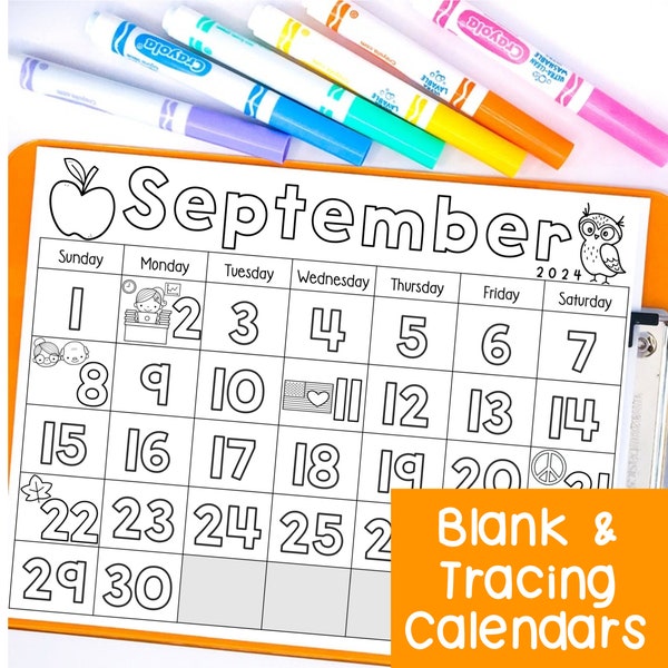 October Calendar 2024 Printable Calendar Tracing Worksheets ...