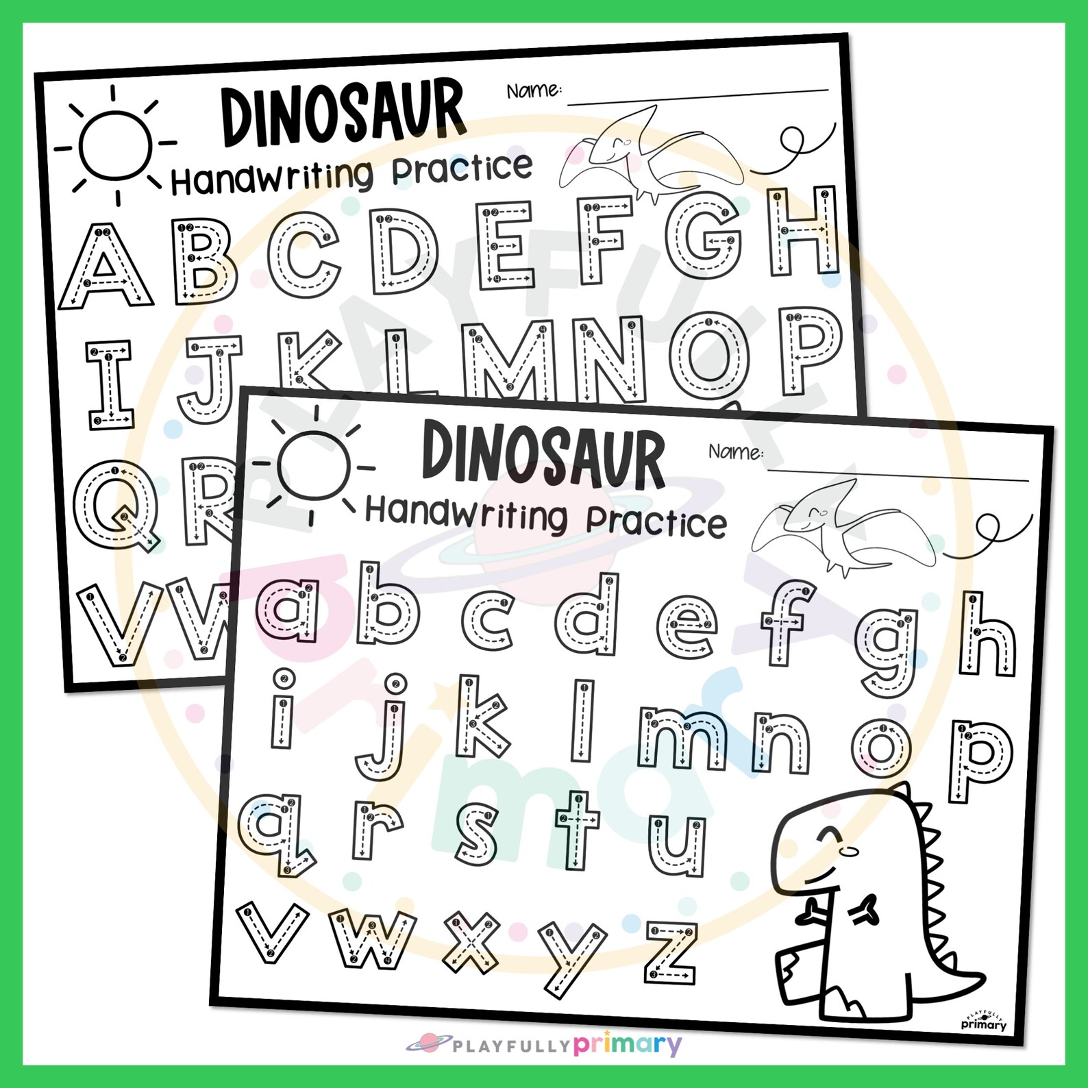 Dinosaur Alphabet Printable Worksheet, Alphabet Tracing Printable ...