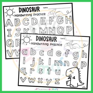 Dinosaur Alphabet Printable Worksheet, Alphabet Tracing Printable ...