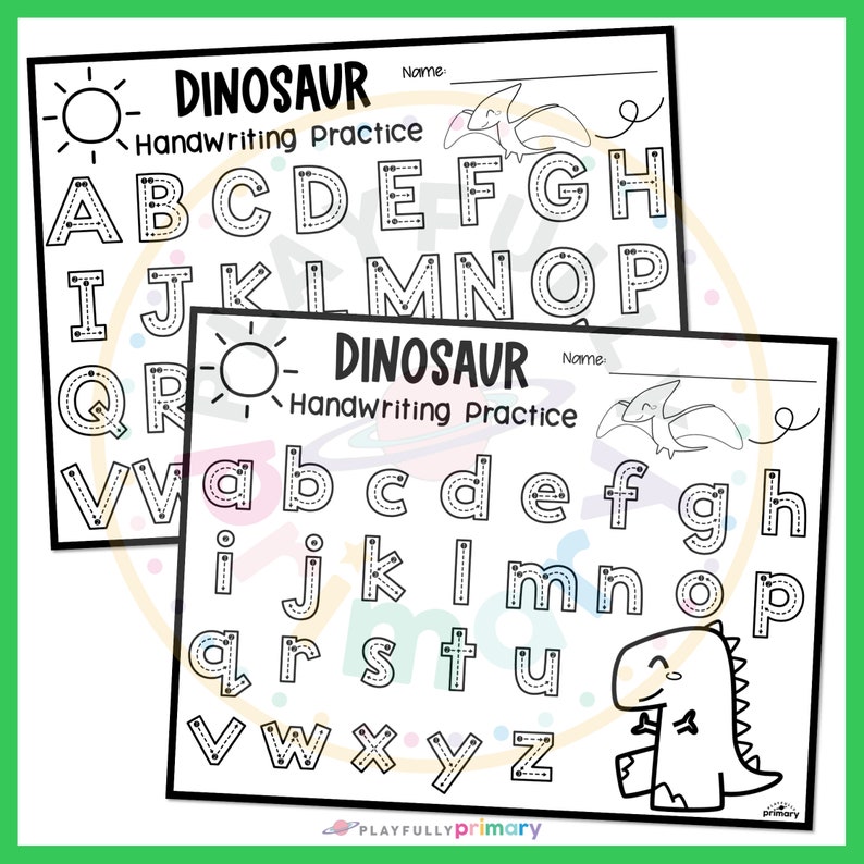 Dinosaur Alphabet Printable Worksheet, Alphabet Tracing Printable ...
