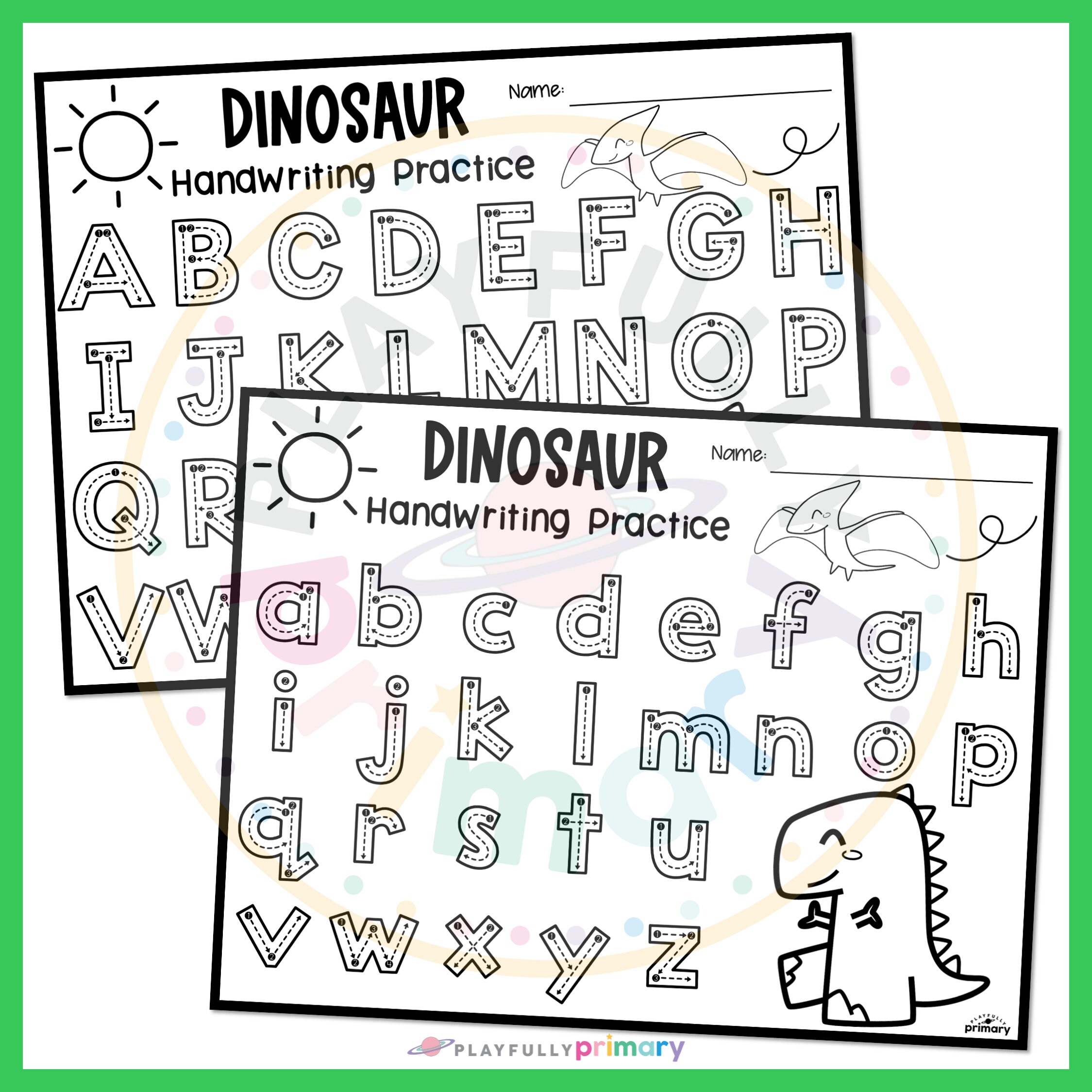 Dinosaur Alphabet Printable Worksheet, Alphabet Tracing Printable ...