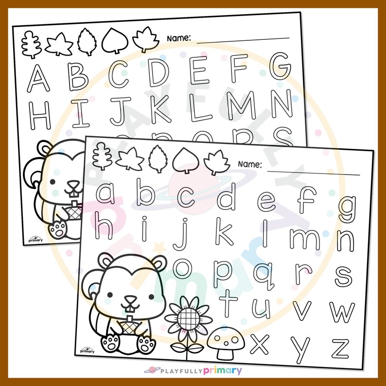 Squirrel Handwriting Practice Sheets, Fall Squirrel Coloring Sheets ...