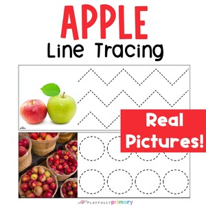Apple Tracing Worksheets, Tracing Lines and Shapes, Apple Preschool ...
