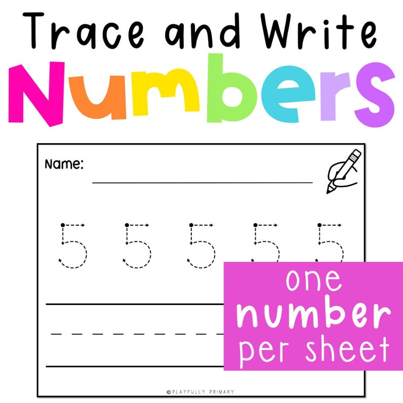 Large Number Tracing Kindergarten Math Worksheets, Number Formation ...