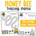 Honey Bee Line Tracing Worksheets - Bee Unit Study Fine Motor Activity ...