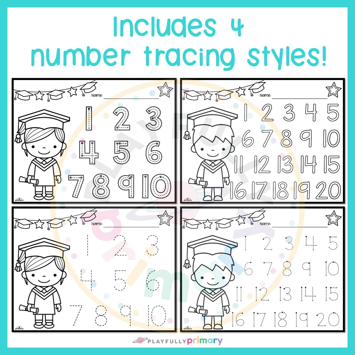Kindergarten Graduation Coloring Sheets, Preschool Number Tracing ...