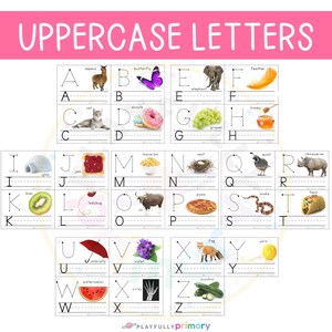 Alphabet Flashcards Printable With Real Pictures, Alphabet Tracing ...