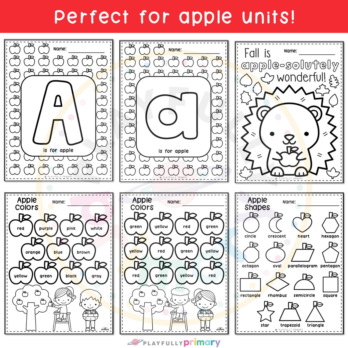 Apple Coloring Pages for Kids, Life Cycle of an Apple Theme Unit Study ...
